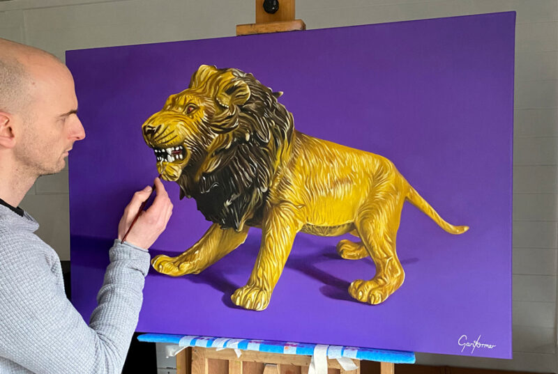 Long Live the King | Retro Toy Lion Painting | Gary Armer - Artist